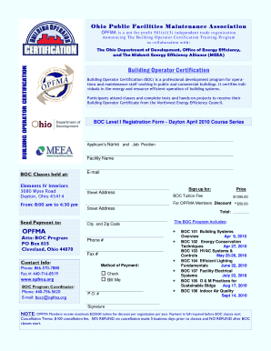 Fillable Online BOCLevelIRegFormDaytonApril2010. Building Operator ...