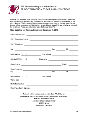 Fillable Online Theme - The California State PTA Fax Email Print ...