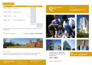 Fillable Online qub ac Booking form - Queen's University Belfast - qub ...
