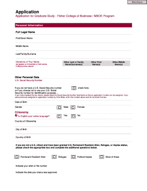 Fillable Online fisher osu Application - Fisher College of Business ...