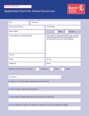 Fillable Online Governor Application Form Fax Email Print - pdfFiller