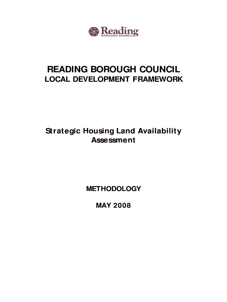 Fillable Online reading gov SHLAA Methodology, May 2008 - Reading Borough Council Fax Email ...