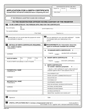 Fillable Online rctcbc gov Birth certificate - application form ...