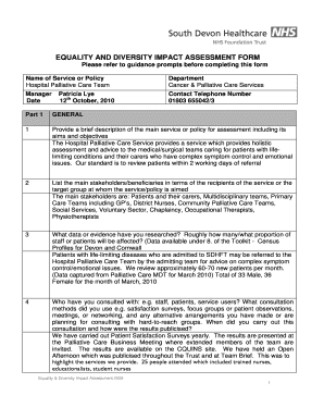 Fillable Online Equality Impact Assessment Form - Hospital Palliative ...