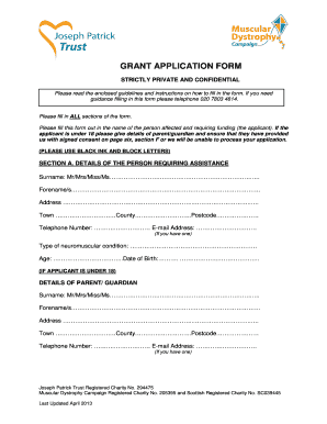 Fillable Online JPT Application Form - Muscular Dystrophy Campaign Fax ...