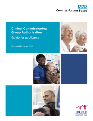 Fillable Online Clinical Commissioning Group Authorisation Guide ...