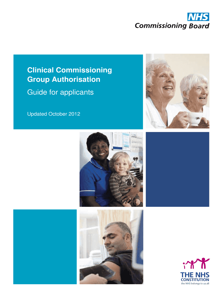 Fillable Online Clinical Commissioning Group Authorisation Guide ...