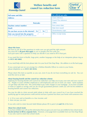 Fillable Online Housing benefit application form - Knowsley Council Fax ...