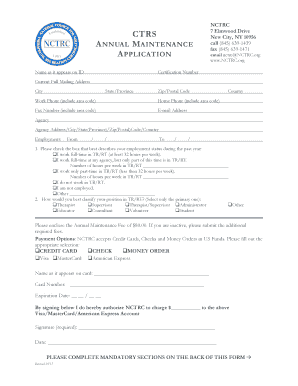 Annual Maintenance Application - National Council For Therapeutic ...