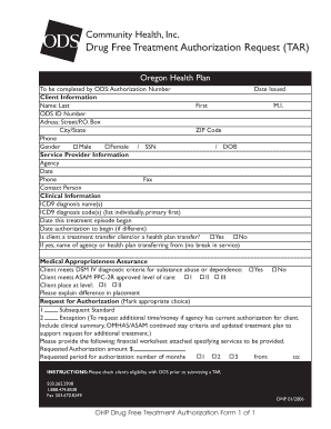 Fillable Online Drug Free Treatment Authorization Request (TAR) - Moda ...