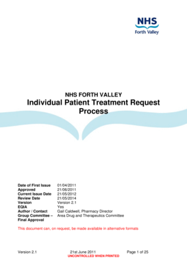 Fillable Online Individual Patient Treatment Request Process - NHS ...