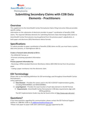 Fillable Online Submitting an EDI claim for Practitioners - Providers - Billing - AmeriHealth ...
