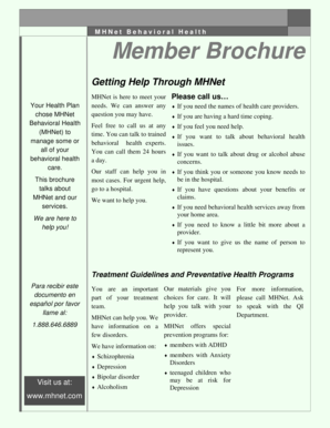 Fillable Online Medicaid Member Brochure - Search for MHNet Providers ...