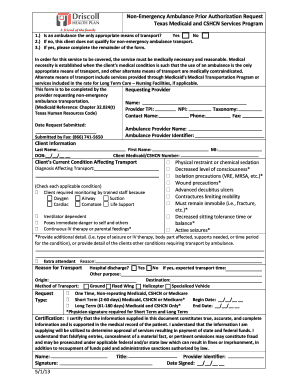 Fillable Online Ambulance Auth Form Fax Email Print - pdfFiller