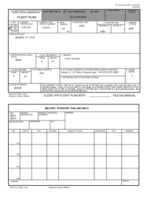 Fillable Online FAA Flight Plan Samplepdf Fax Email Print - pdfFiller
