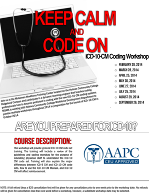 Fillable Online ICD-10-CM Coding Workshop - Msma Fax Email Print - pdfFiller