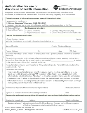 Fillable Online Champion Plan Pre-Enrollment Form - Erickson Advantage ...