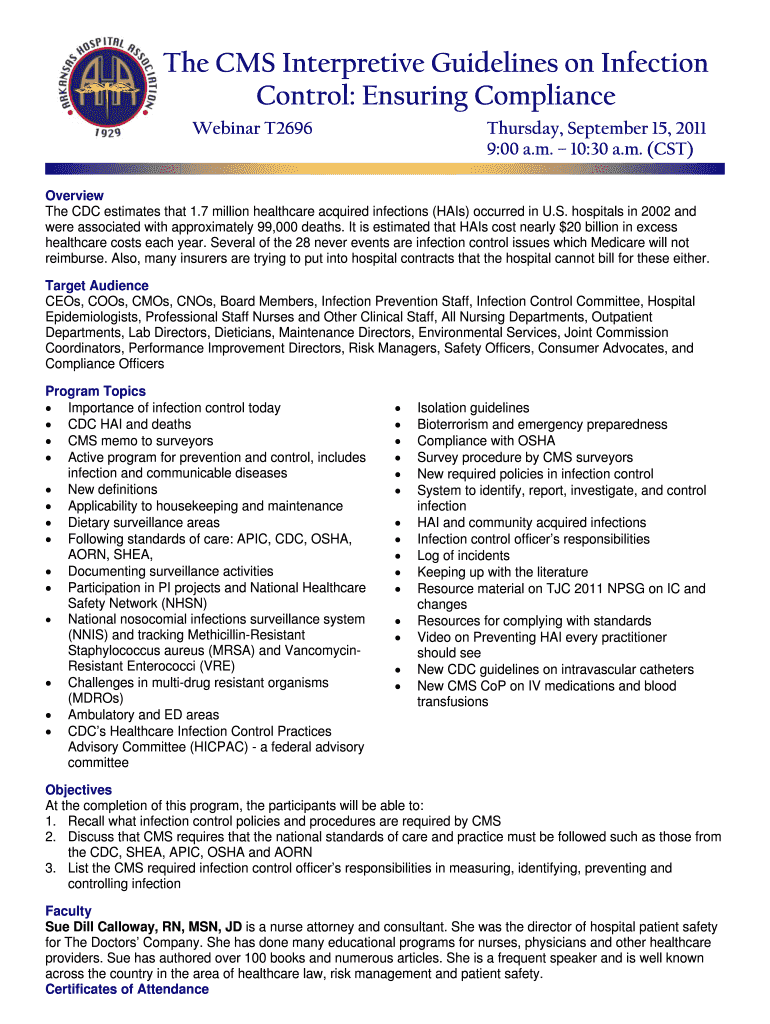 Fillable Online arkhospitals The CMS Interpretive Guidelines on ...