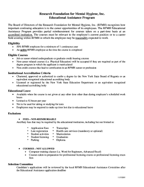 Fillable Online corporate rfmh Educational Assistance Policy.doc ...