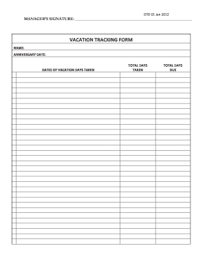 Fillable Online wff VACATION TRACKING FORM - wff.me Fax Email Print ...