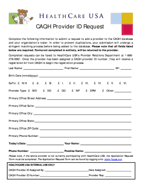 CAQH Provider ID Request - HealthCare USA - Fill and Sign Printable ...