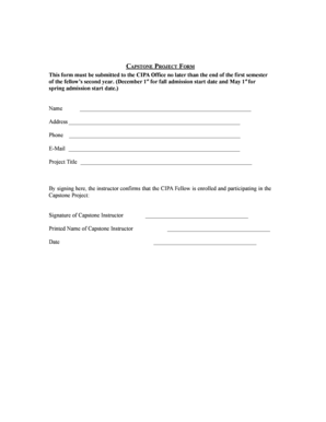 Fillable Online cipa cornell Capstone Project Form - cipa cornell Fax ...