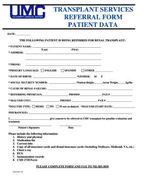 Fillable Online Download the Referral Form - UMC Fax Email Print - pdfFiller
