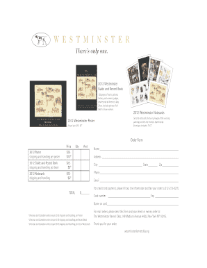 Fillable Online 2012 Westminster Poster Order Form Fax Email Print ...