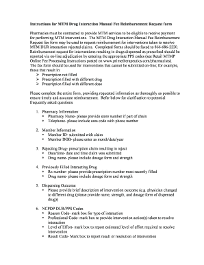 Fillable Online Instructions for the MTM Drug Interaction Manual Fee ...