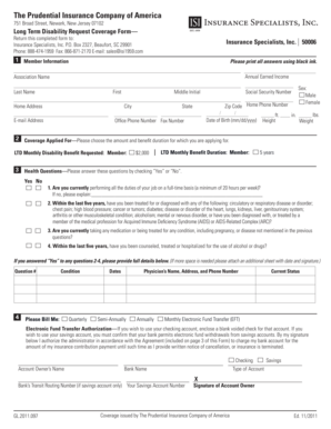 Fillable Online The Prudential Insurance Company of America 751 Broad ...