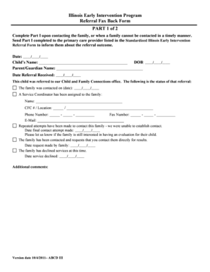 Fillable Online nashp Illinois Early Intervention Fax Back Form 2 ...
