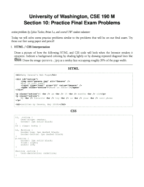 Fillable Online CSE 190 M Section 10 (Practice Final Exam Problems) - CSE Home Fax Email Print ...