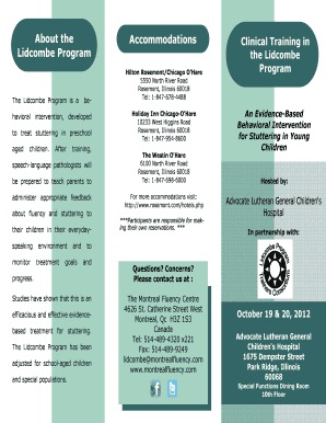 Fillable Online stutteringhelp Lidcombe Program Fax Email Print - pdfFiller