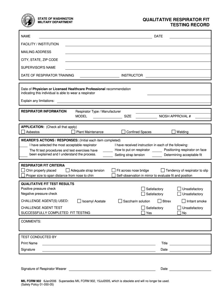 Qualitative Respirator Fit Test Form Fill Out Sign Online DocHub