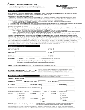 Fillable Online inside massart Download the marketing information form ...