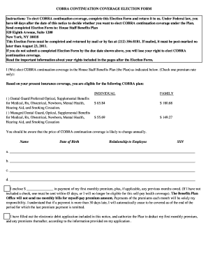 Fillable Online cirseiu Instructions To elect COBRA continuation ...