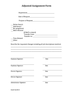 Fillable Online Adjusted Assignment Form - Esu 16 Fax Email Print ...