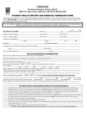 Fillable Online nwresd Medical form for 6th graders - Northwest ...
