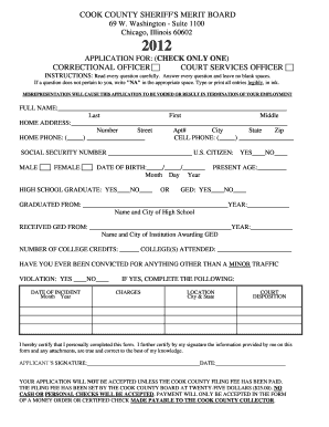 Fillable Online COOK COUNTY SHERIFF'S MERIT BOARD Fax Email Print ...
