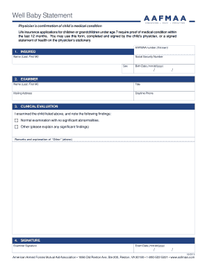 Fillable Online Well Baby Form - AAFMAA Fax Email Print - pdfFiller