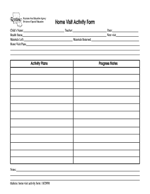 Fillable Online aea1 k12 ia Home Visit Activity Form - Keystone Area ...