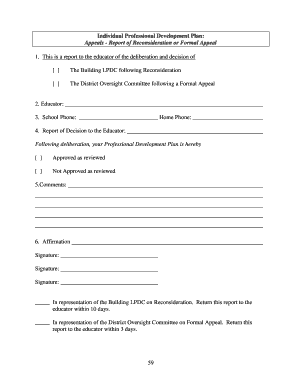 Fillable Online Individual Professional Development Plan - Adams County ...