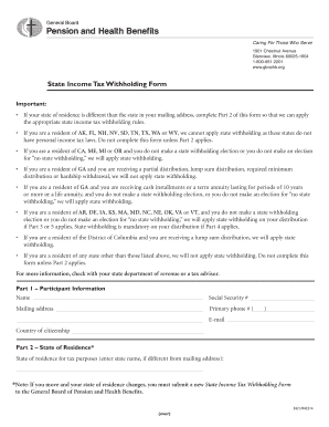 Fillable Online gbophb State Income Tax Withholding Form - General ...