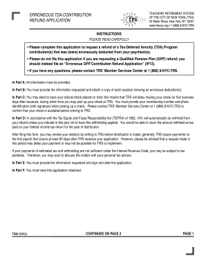 Fillable Online trsnyc when will tda be refunded form Fax Email Print ...