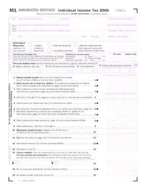 Fillable Online 2006 M1, Individual Income Tax Return Fax Email Print ...