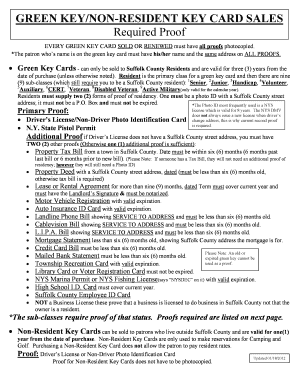 Fillable Online GREEN KEY/NON-RESIDENT KEY CARD SALES Fax Email Print ...