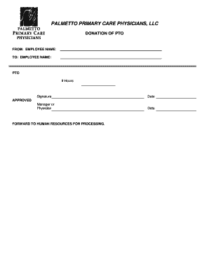Fillable Online PTO Donation Form - Palmetto Primary Care Physicians ...