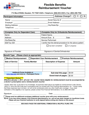 Fillable Online springisd Clear Form Flexible Benefits Reimbursement ...