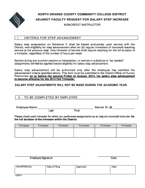 Fillable Online nocccd (SCE) Instructor Salary Advancement Form - North Orange County ... Fax ...