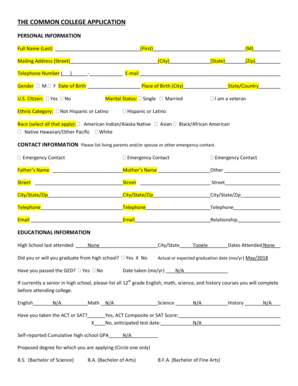 Fillable Online ADMISSION APPLICATION.pdf Fax Email Print - pdfFiller